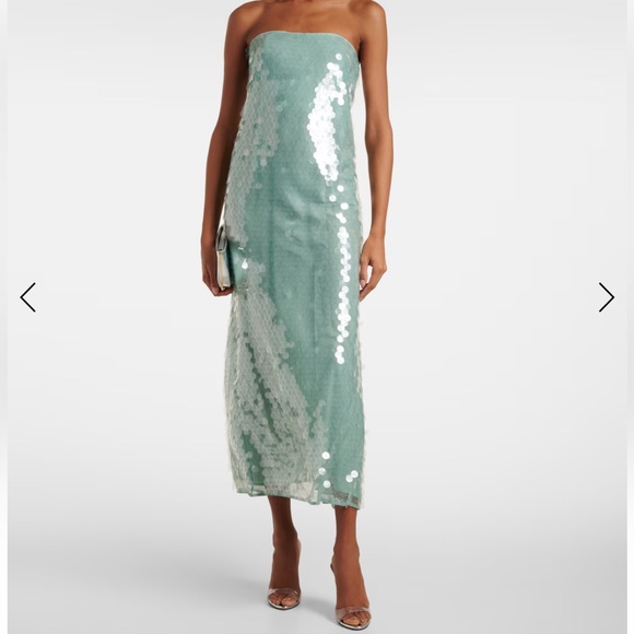 STAUD | Dresses | Staud Aqua Sequin Maxi Dress | Poshmark